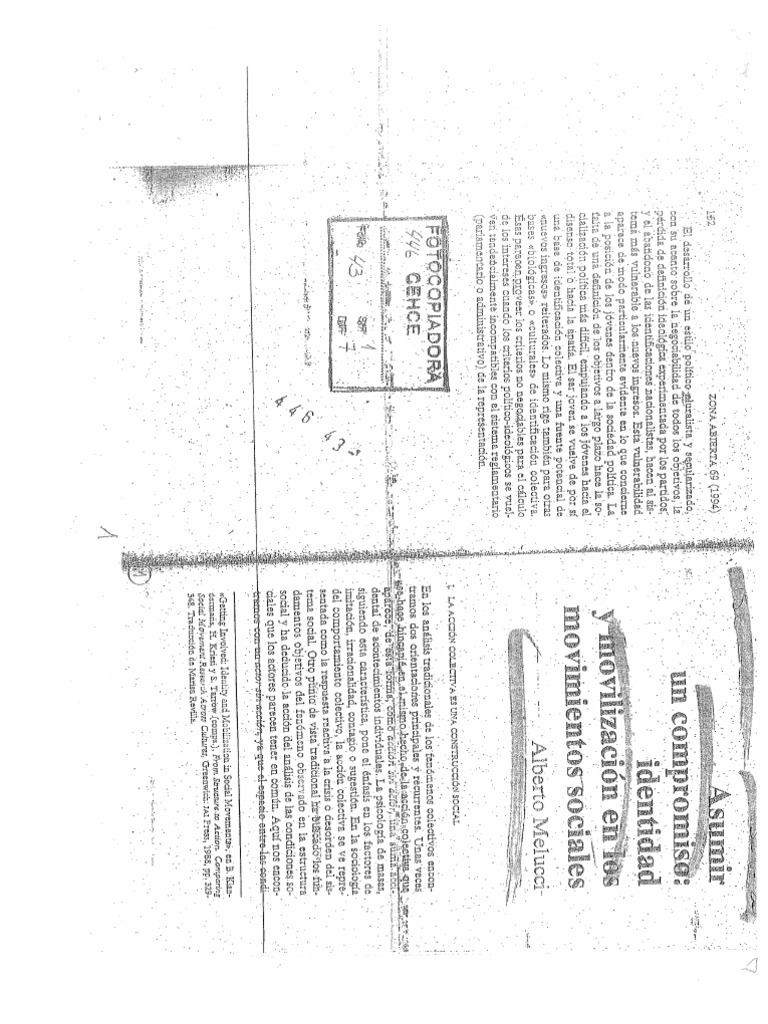 06 - Melucci, Alberto - Revista Zona Abierta. Asumir Un Compromiso ...