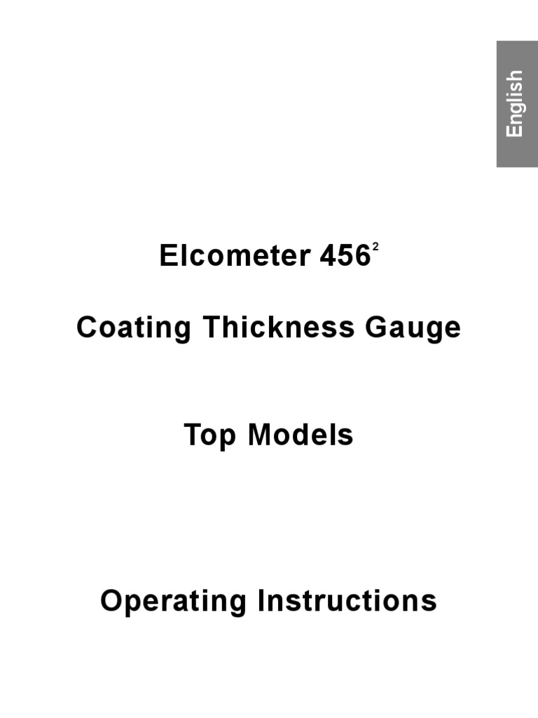 Elcometer 456 User Manual PDF | PDF | Calibration | Menu (Computing)