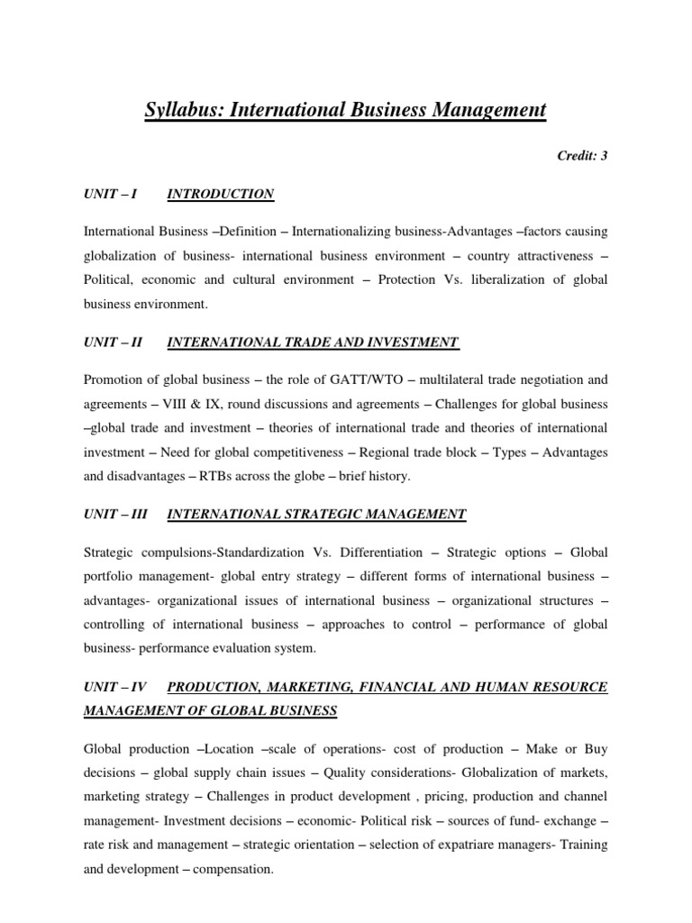 International Business Management | PDF