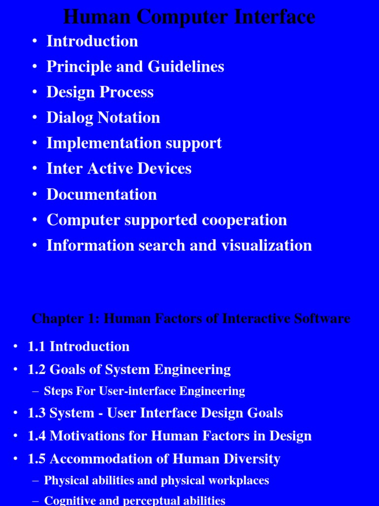 HCI Chapter 1 | PDF | Human–Computer Interaction | User Interface Design