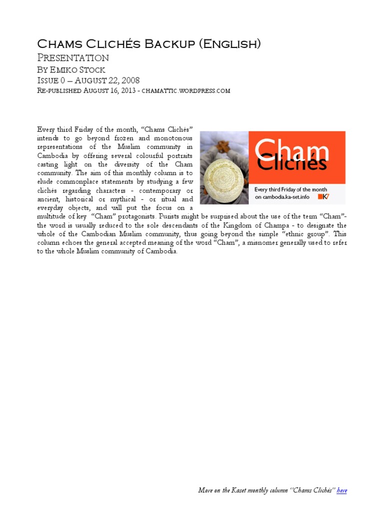 Chams Clichés Presentation (English) | PDF