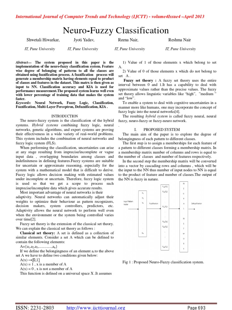 Neuro Fuzzy Classification Pdf Artificial Neural Network Fuzzy Logic