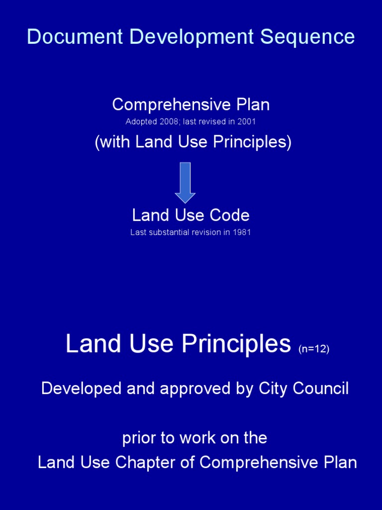 Document Development Sequence: Comprehensive Plan (With Land Use ...