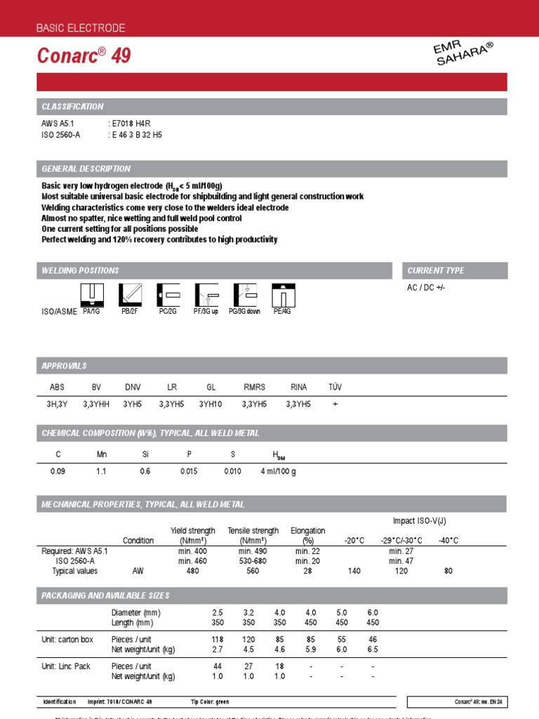 Conarc49 Eng | PDF | Electrode | Welding