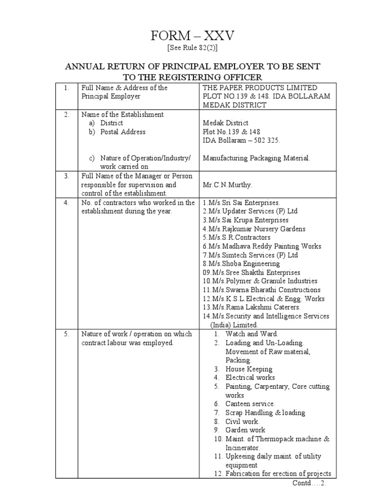 Form XXV | PDF | Government | Economies