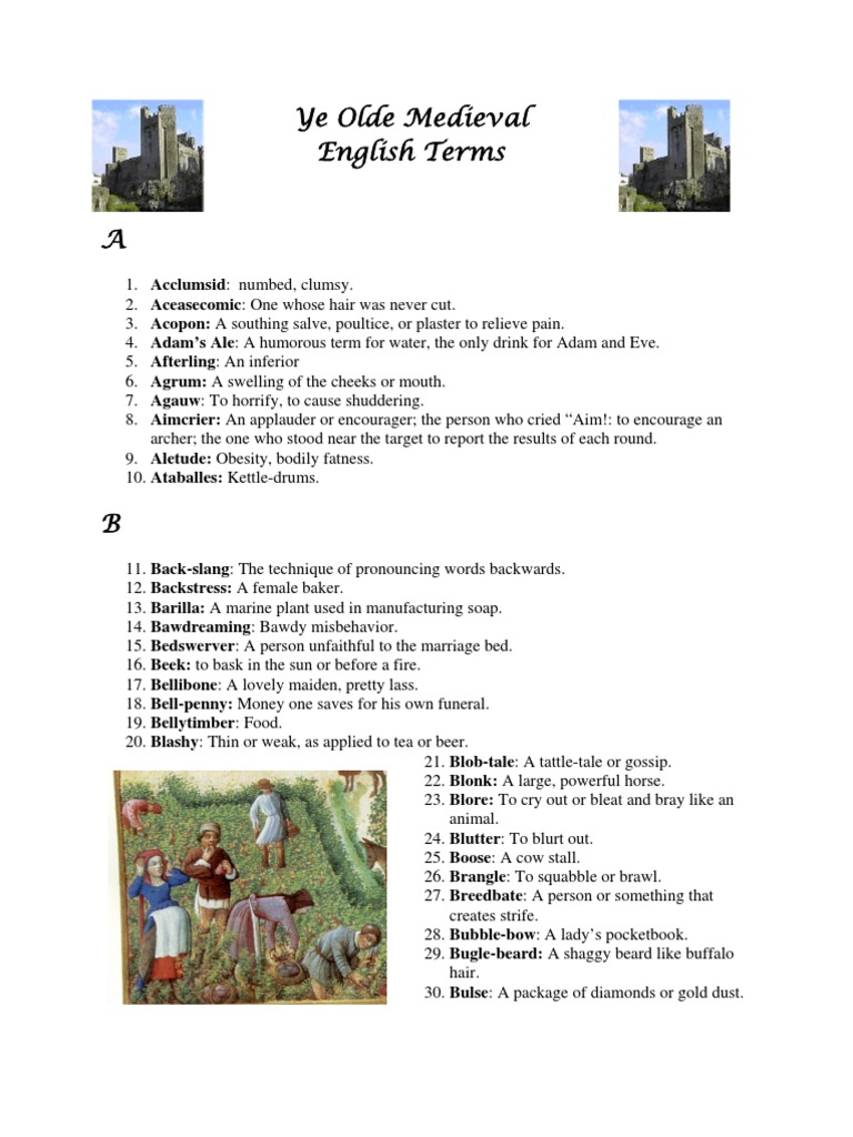 Medieval English | PDF | Beverages | Foods