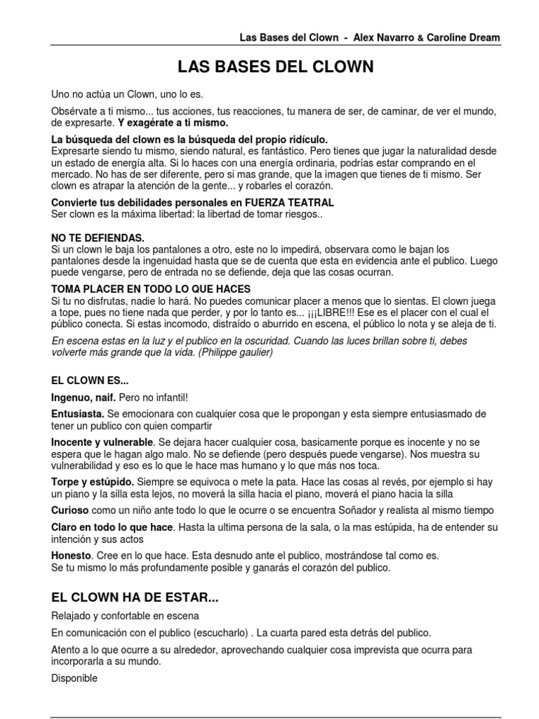 Las Bases Del Clown | PDF | La risa | Payaso