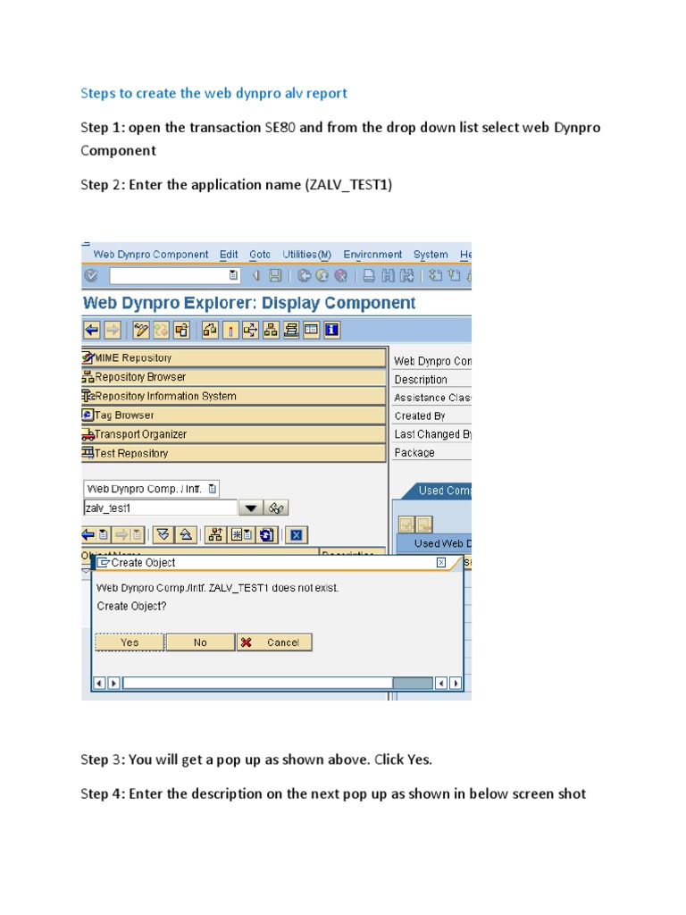 Steps To Create Webdynpro Alv Report Pdf Button Computing Point And Click