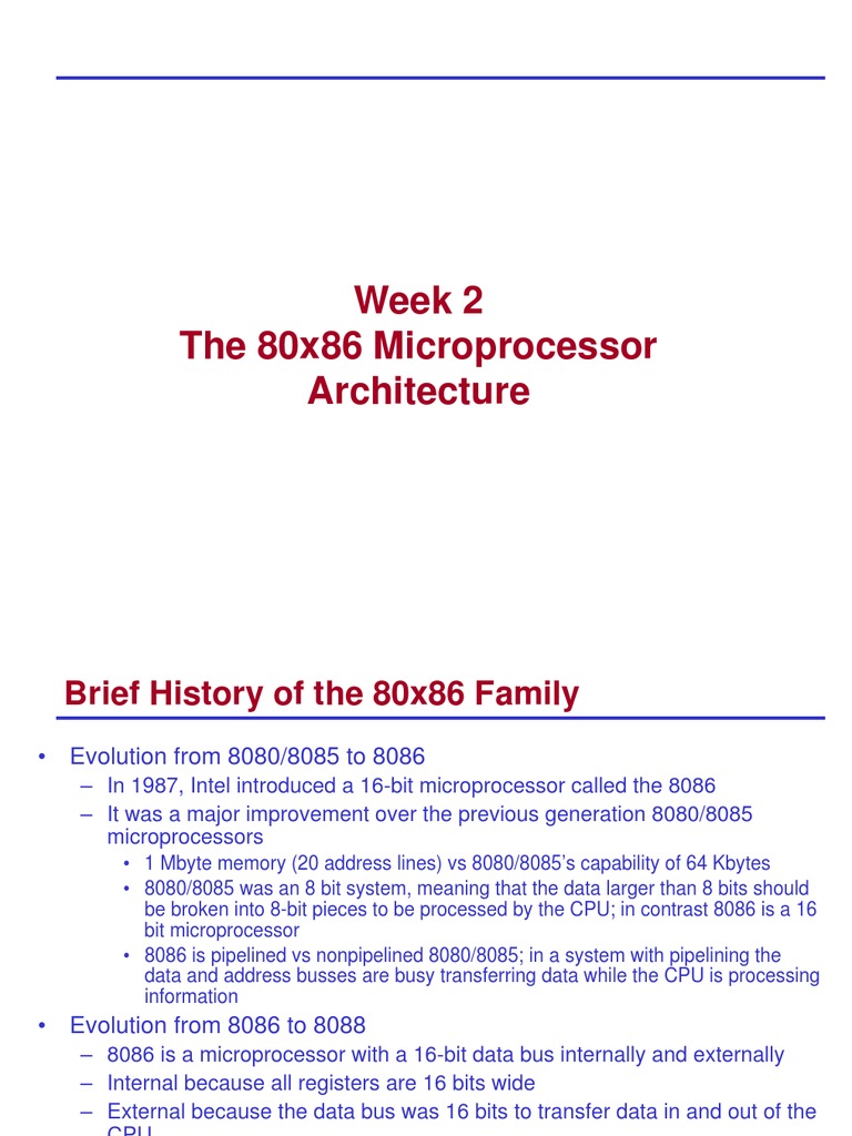 Week2-The 8086 Microprocessor Architecture | PDF | Bios | Dos