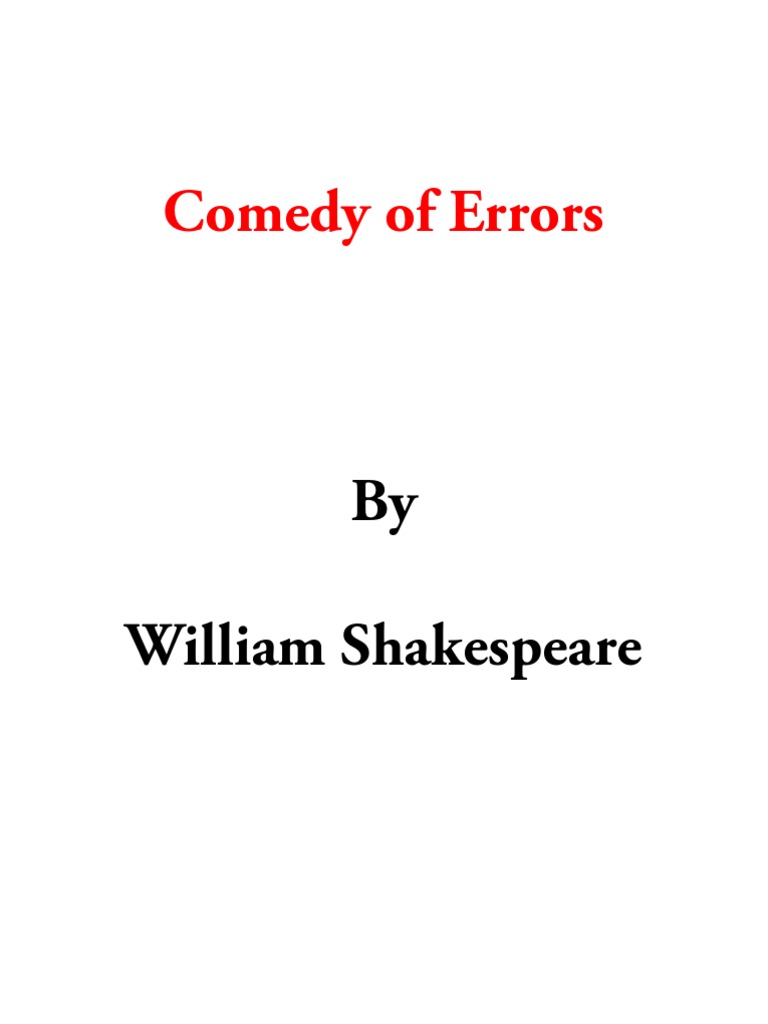Comedy of Errors | PDF | The Comedy Of Errors | Thou