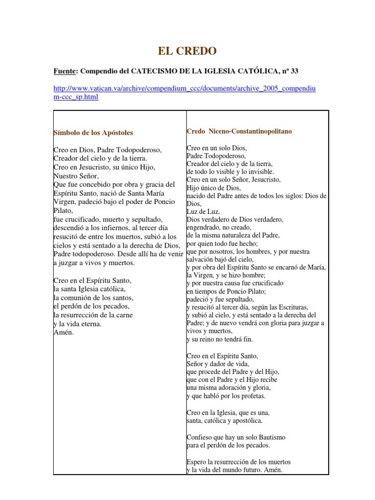 Credo Católico: Símbolos y Significado | PDF