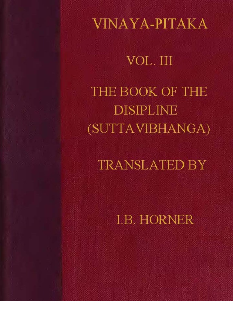Horner I B TR Book of The Discipline Vinaya Pitaka Vol III ...