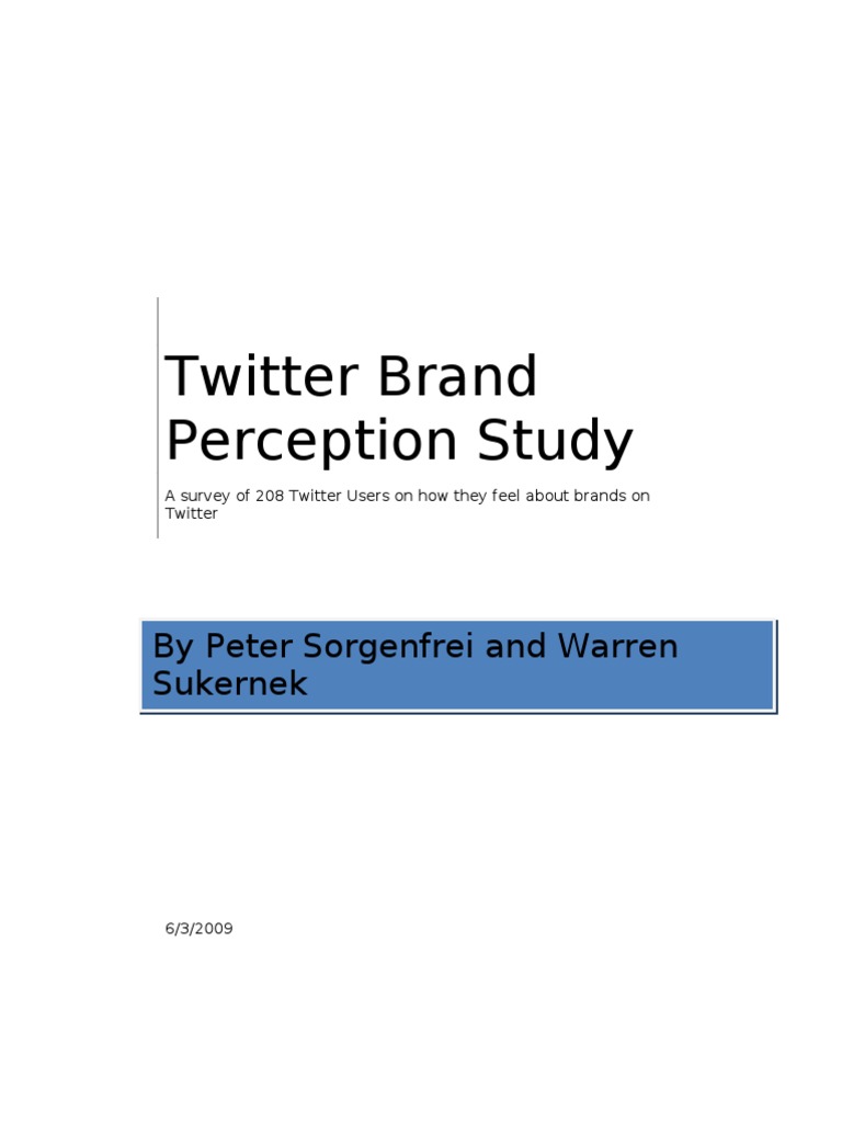 Twitter Brand Perception Survey Insights | PDF | Creative Commons | Brand