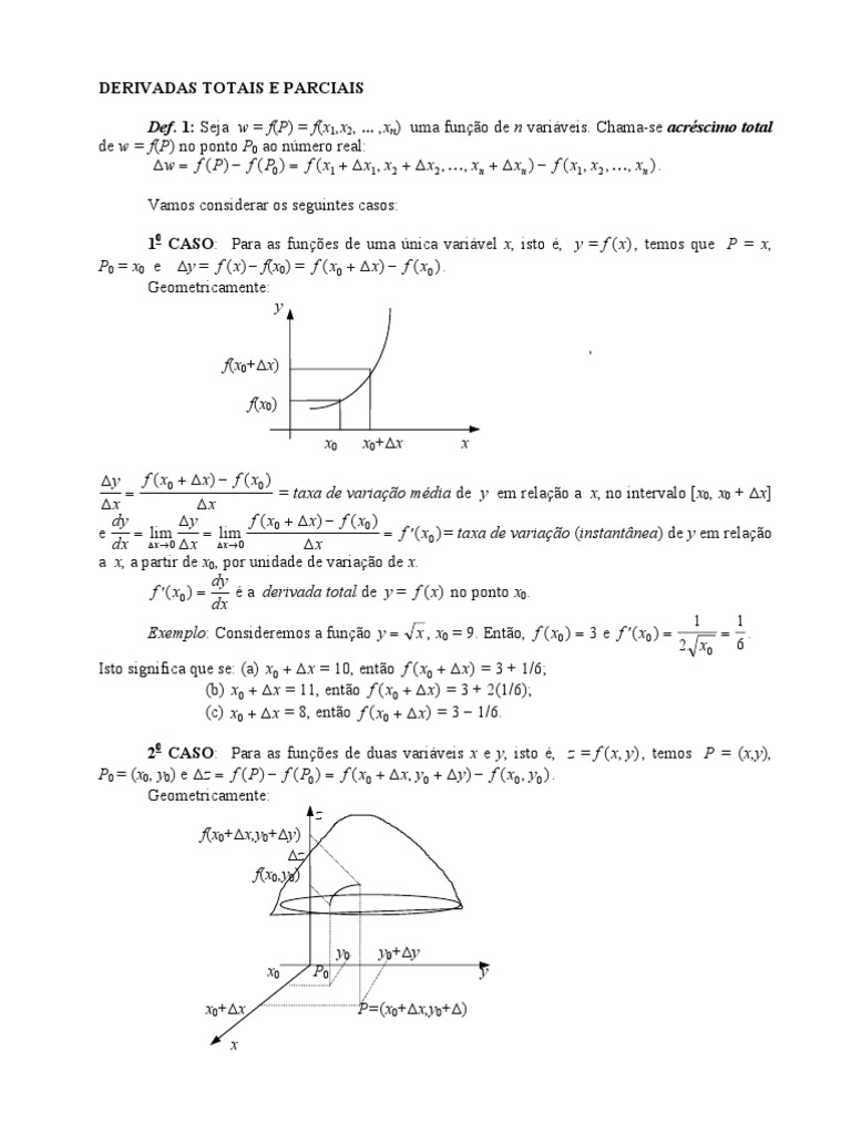 DERIVADAS PARCIAIS Exercicios Resolvidos | PDF | Derivado | Cálculo