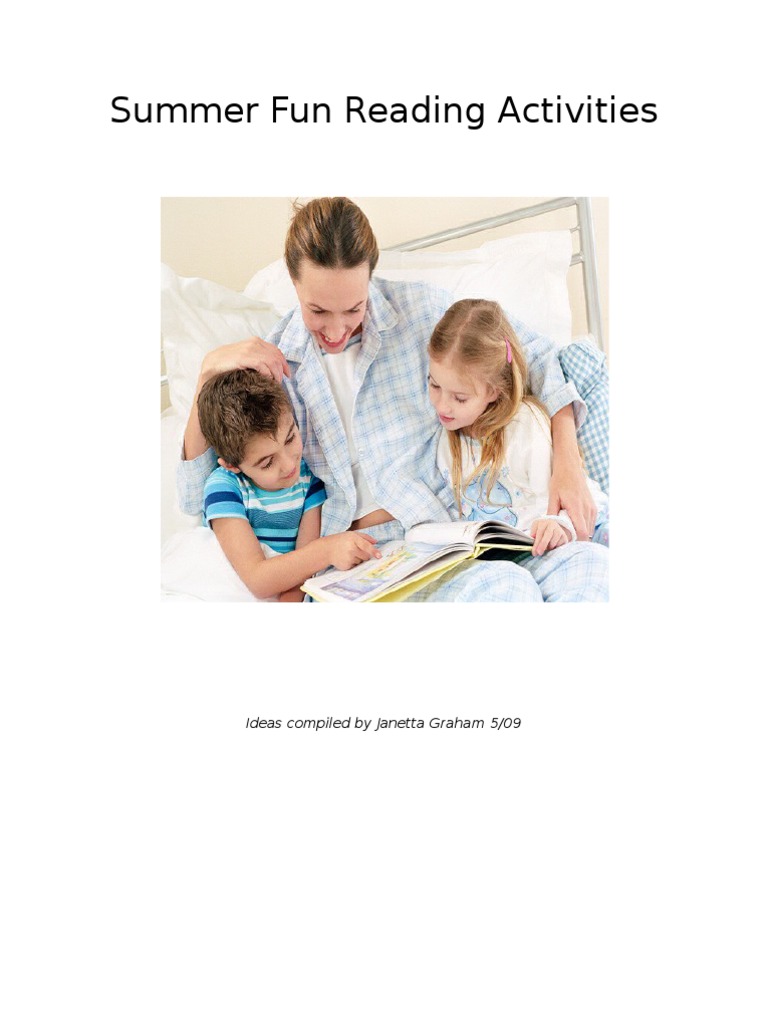 Summer Fun Reading Activities | PDF | Books | Poetry
