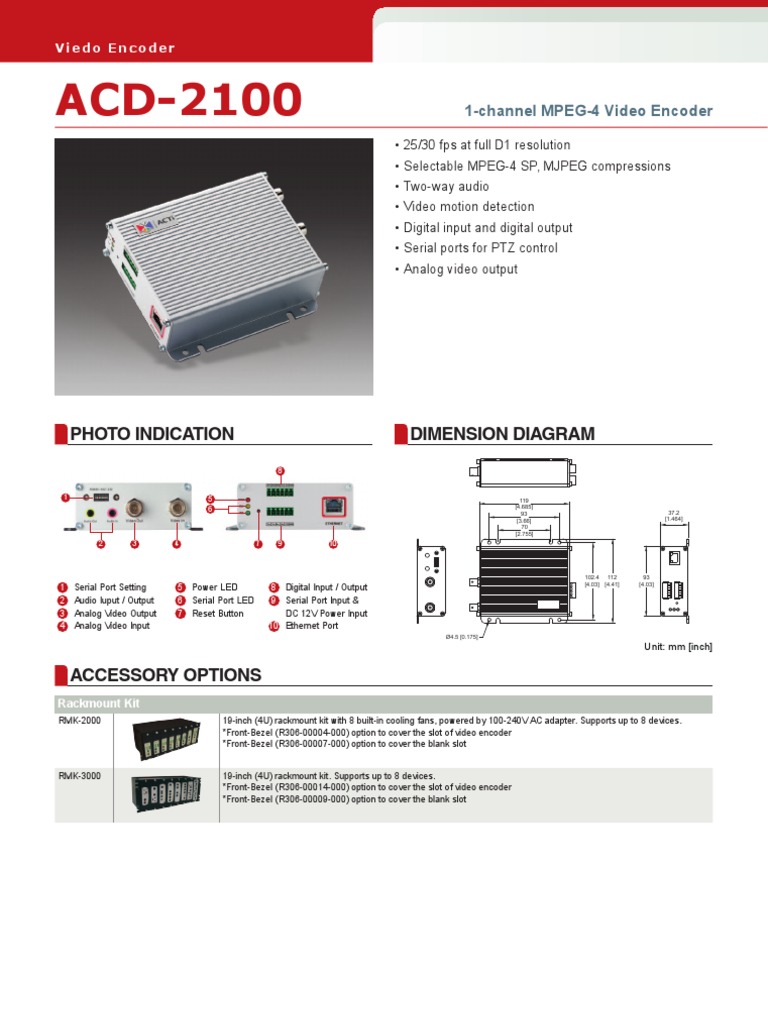 Acd-2100 DS 120220 | PDF | Port (Computer Networking) | Video