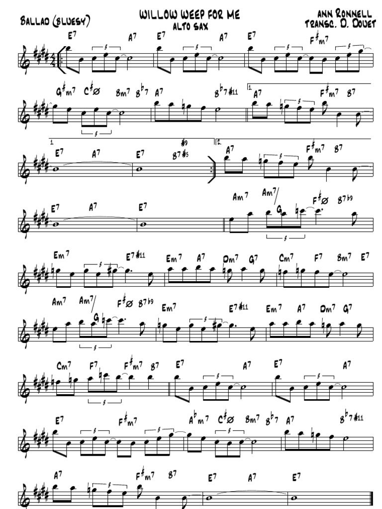 Willow Weep For Me-Alto Sax Eb | PDF