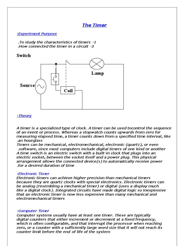 Timer | PDF | Timer | Switch