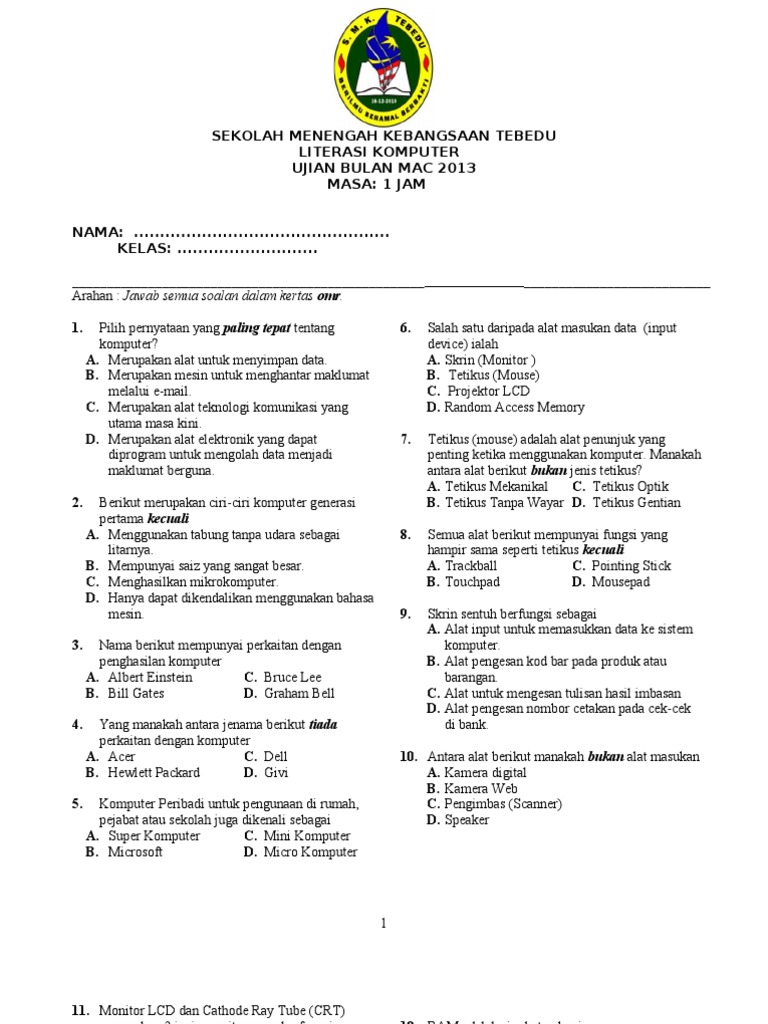 Soalan ICTL | PDF