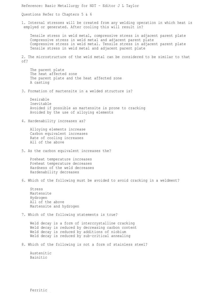 Basic Metallurgy For NDT 2 | PDF | Welding | Construction