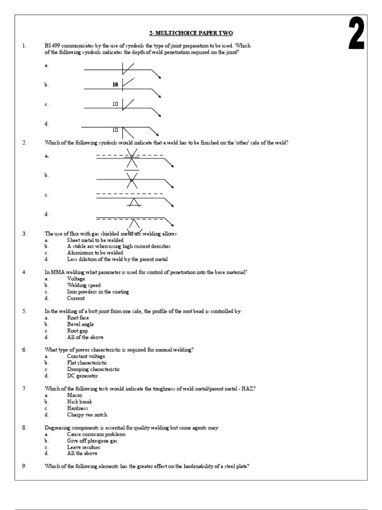 CSWIP Test No 2 | PDF | Welding | Construction