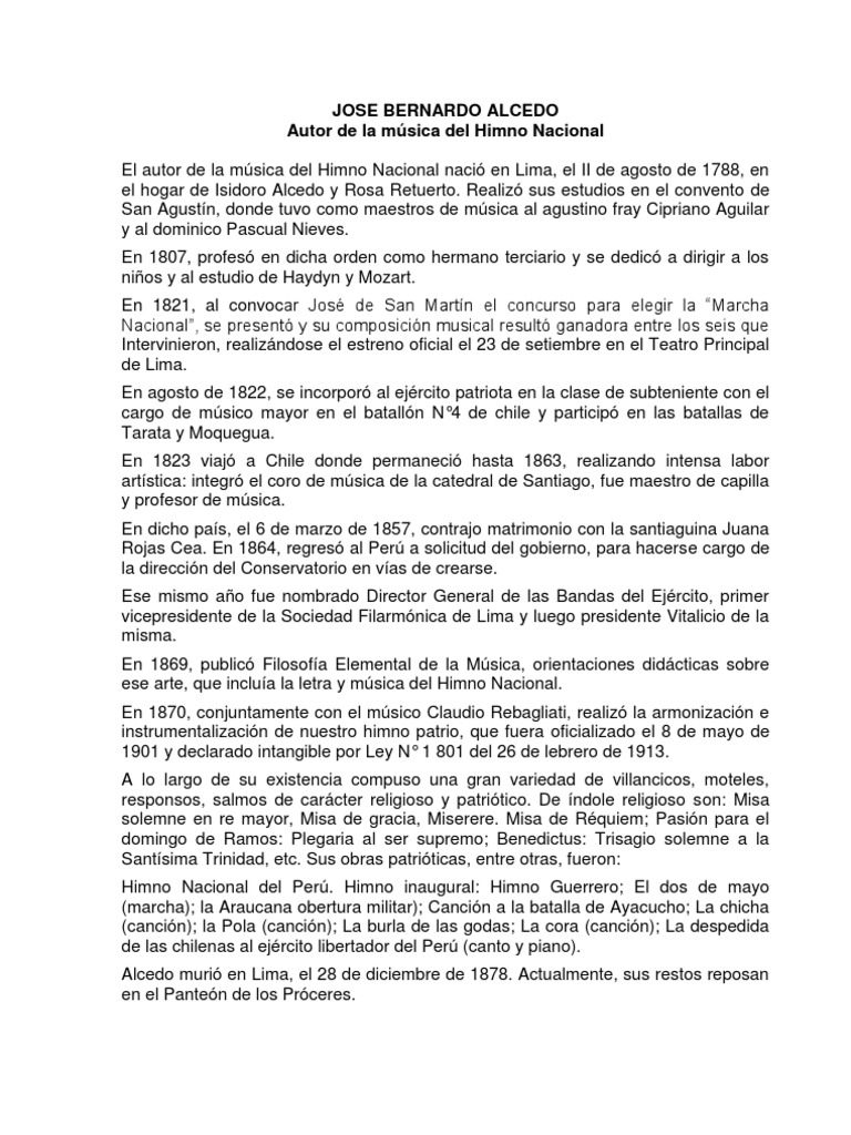 Biografía de José Bernardo Alcedo | PDF | Agitación | Entretenimiento ...