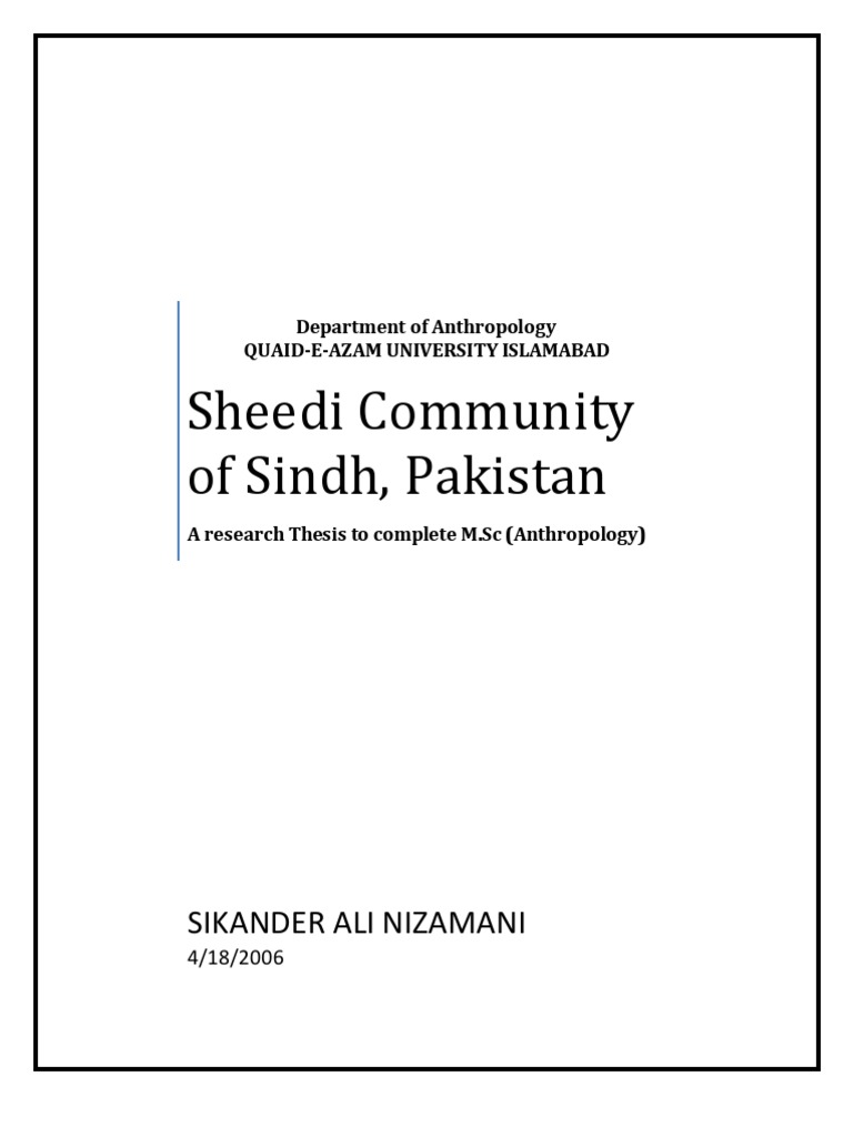 The 'Sheedi' Community of Sindh - The Africans of Pakistan | PDF ...
