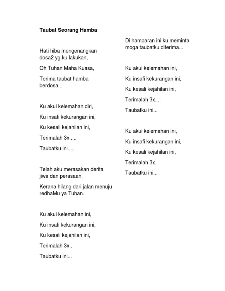 Taubat Seorang Hamba | PDF | Kesehatan Holistik