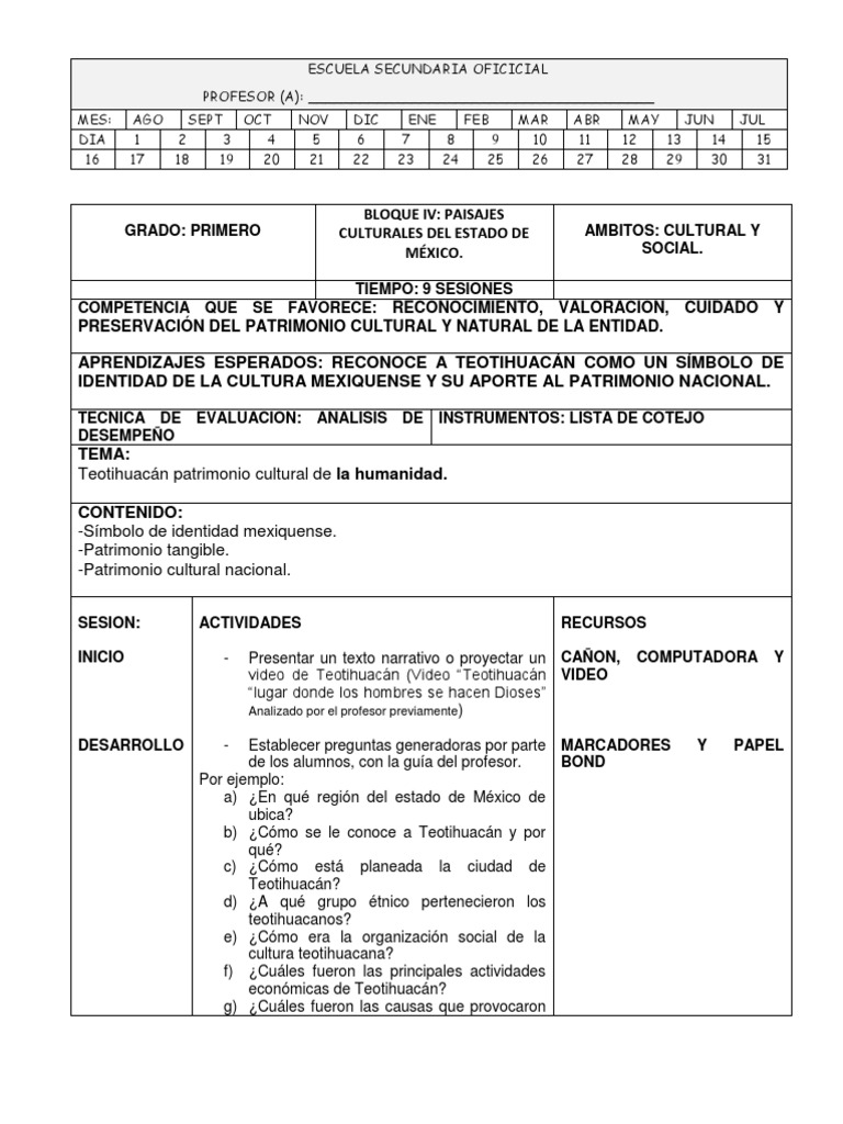 Formato de Planeacion Ae | PDF