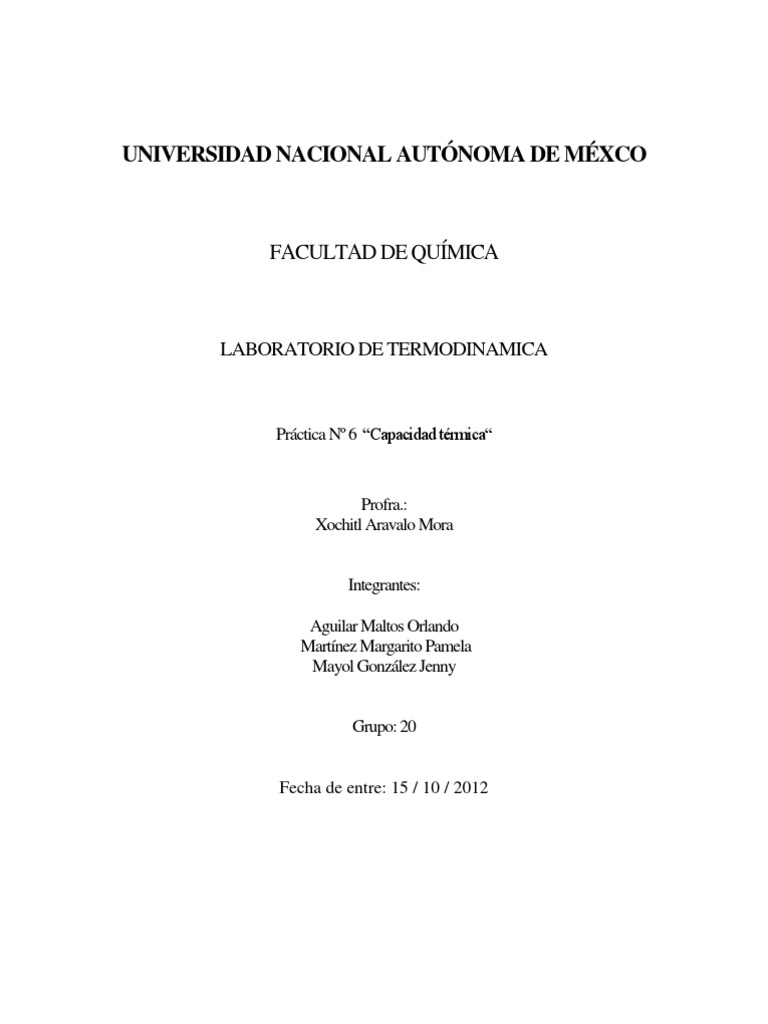 Capacidad Térmica en Termodinámica | PDF | Capacidad calorífica | Calor
