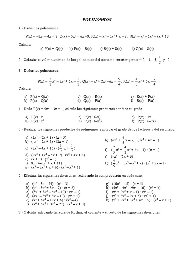 Polinomios | PDF | Álgebra | Álgebra abstracta