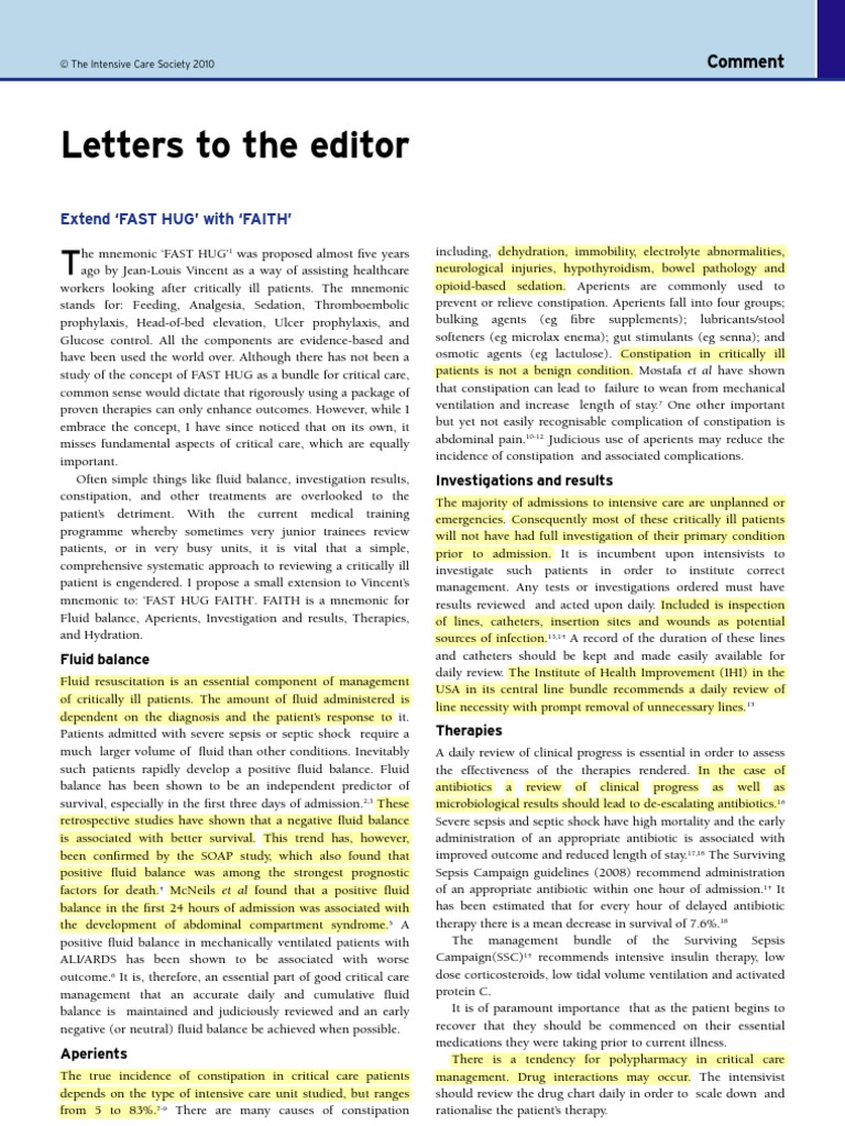 Fast Hug Faith | PDF | Sepsis | Intensive Care Medicine