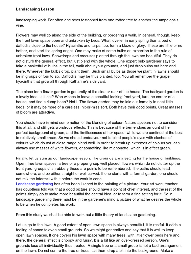 Landscaping Lesson1422scribd | PDF | Trees | Lawn