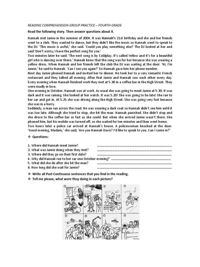 Reading Comprehension Practice in Past Continuous | PDF | Leisure