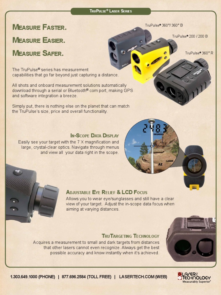 TruPulse Laser Series Specifications. | PDF | Telescopic Sight | Equipment