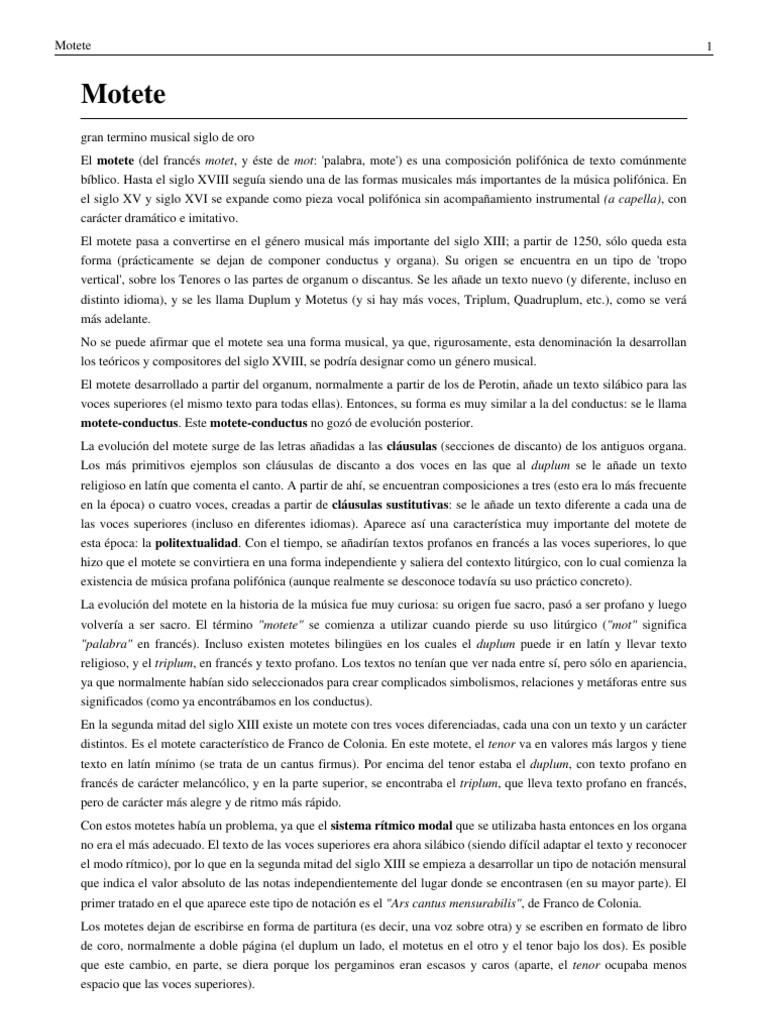 Motete | PDF | Música clásica | Clasicismo