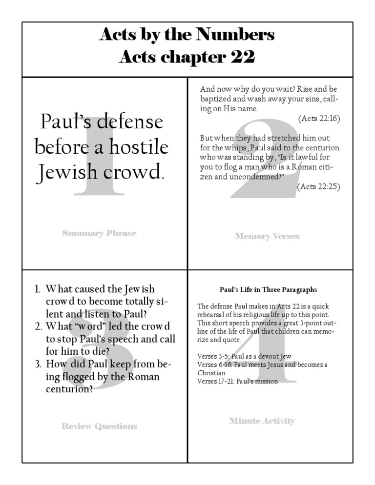 Acts by The Numbers Chapter 22 | PDF