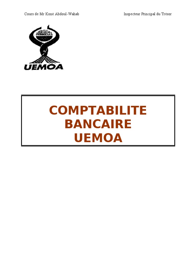 Cours de Comptabilité Bancaire UEMOA | PDF | Banques | Comptabilité