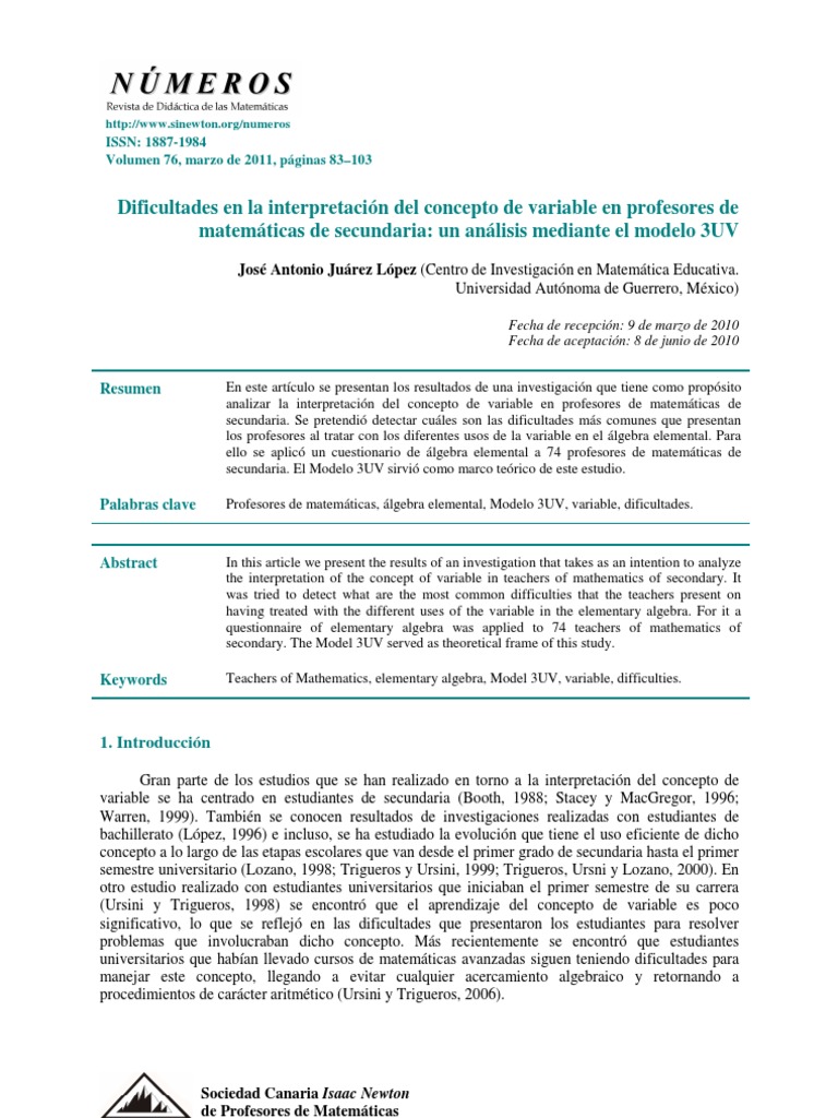 Variables Matematicas | PDF | Ecuaciones | Variable (Matemáticas)