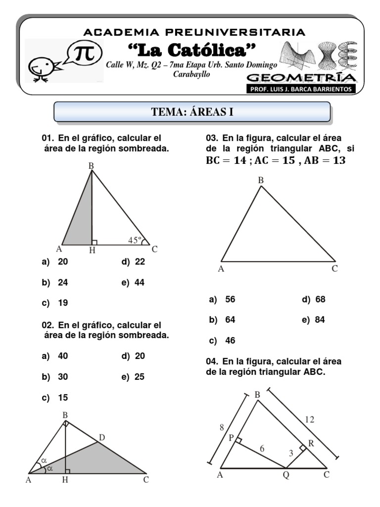 Ejercicios de Cálculo de Áreas Matemáticas | PDF