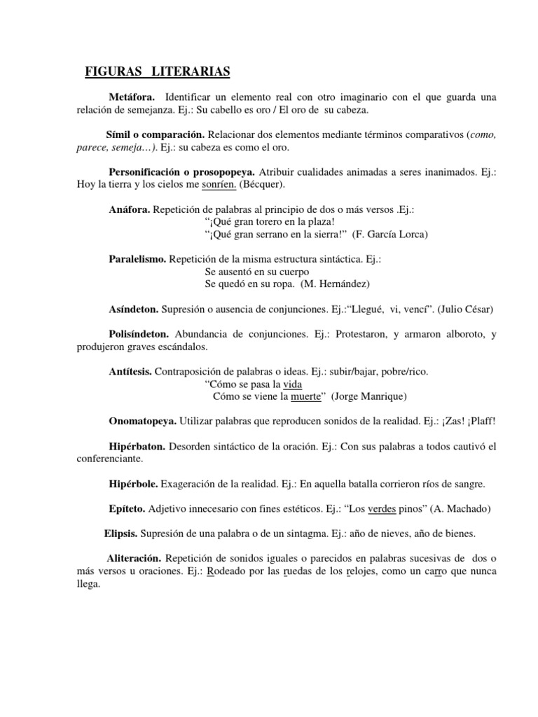 Guía de Figuras Literarias | PDF
