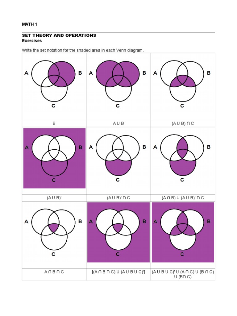 Exercises - Set Theory - Answer Key | Rational Number | Prime Number Exercises - Set Theory - Answer Key | Rational Number | Prime Number