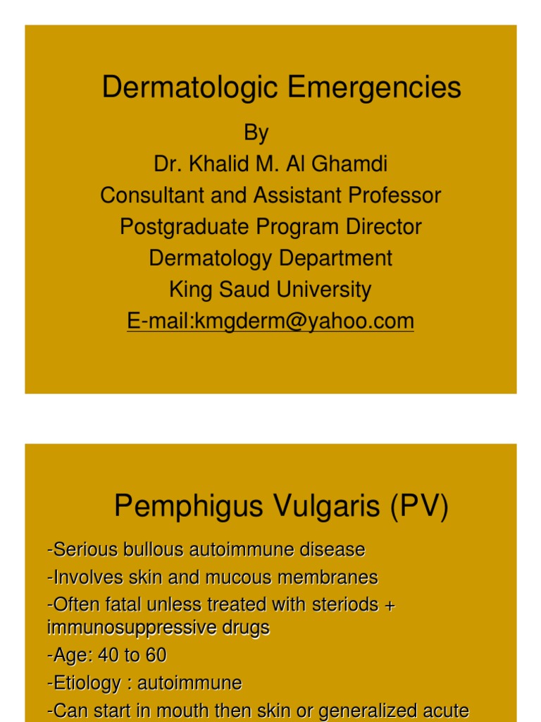 Dermatologic Emergencies2 | PDF | Cutaneous Conditions | Clinical Medicine
