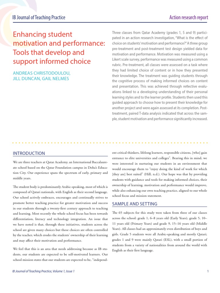 Enhancing Student Motivation and Performance: Tools That Develop and ...
