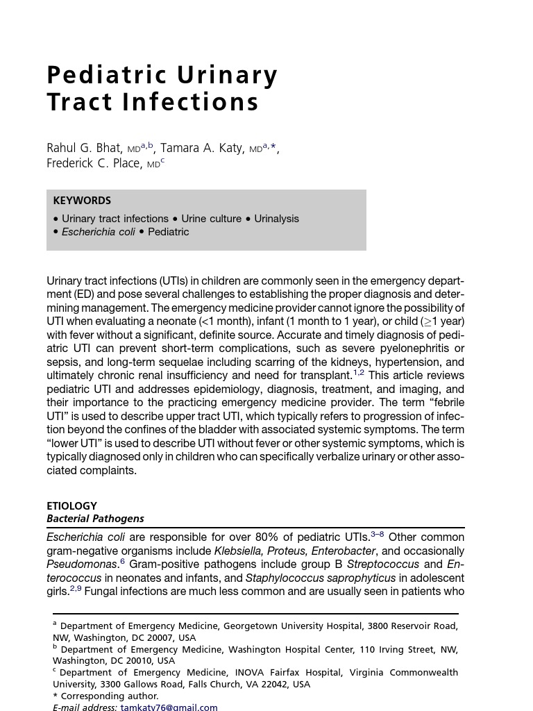Urinary Tract Infection Children | PDF | Urinary Tract Infection | Urology