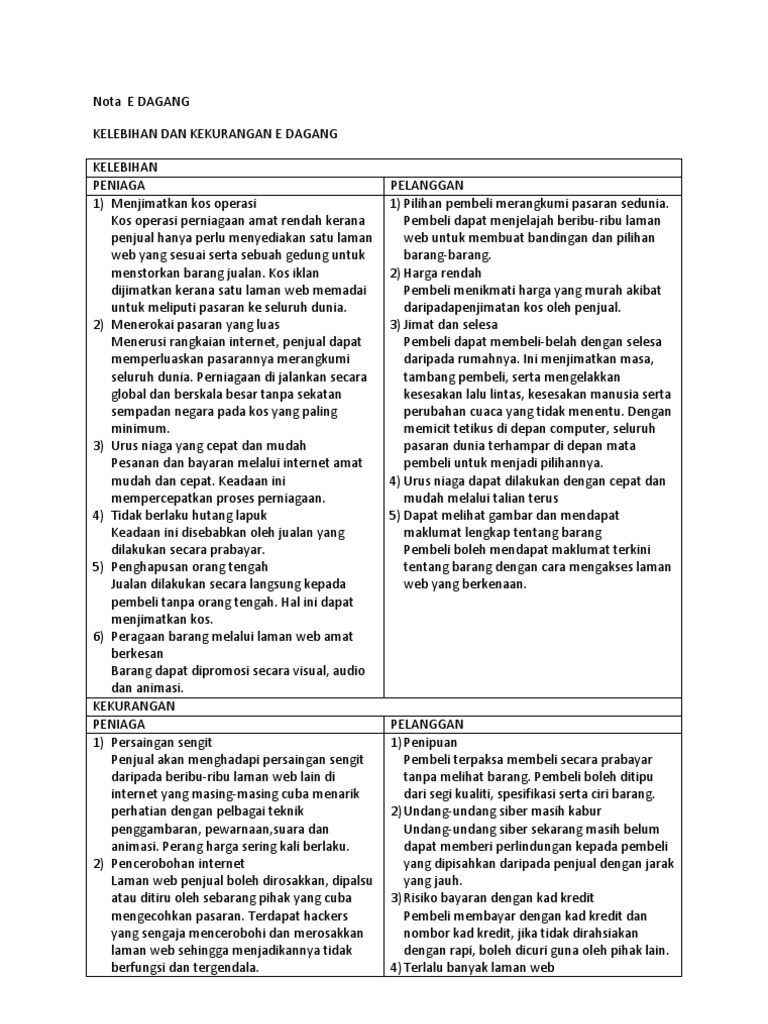 Kelebihan dan Kekurangan E-Dagang | PDF | Bisnis