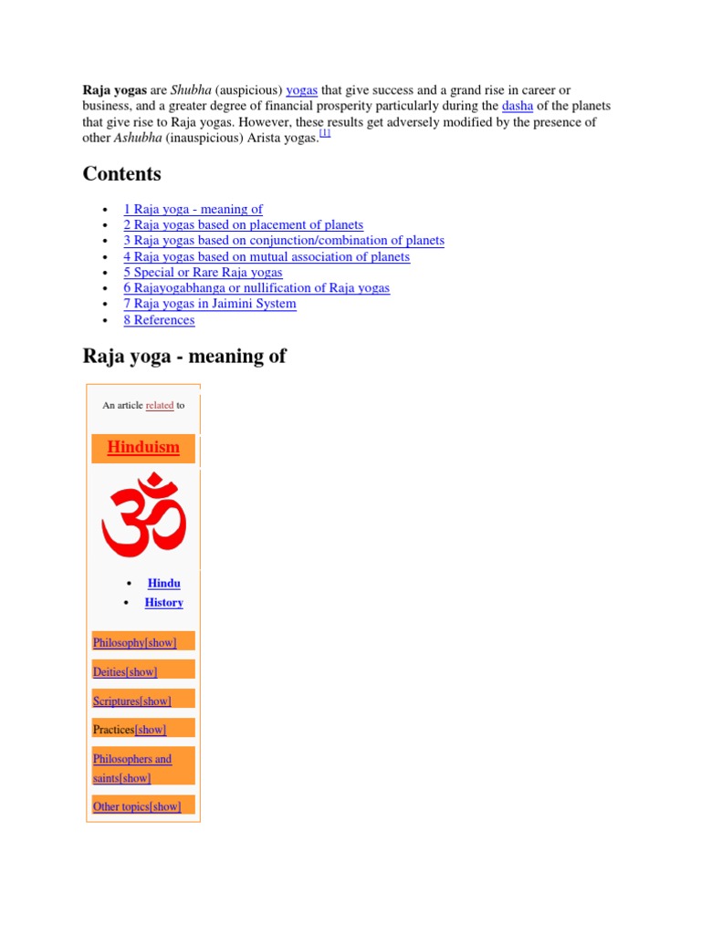 An Analysis of the Types and Formations of Raja Yogas in Vedic ...