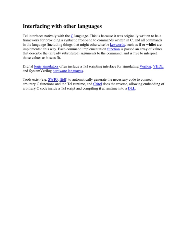 Interfacing With Other Languages: C Keywords Function | PDF | Art ...
