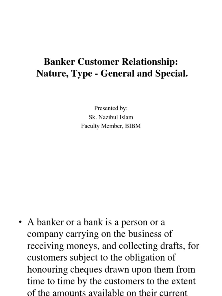Banker-Customer Relationship Overview | PDF | Lien | Banks