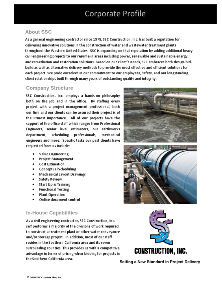SSC Company Profile Template | Download Free PDF | Occupational Safety ...